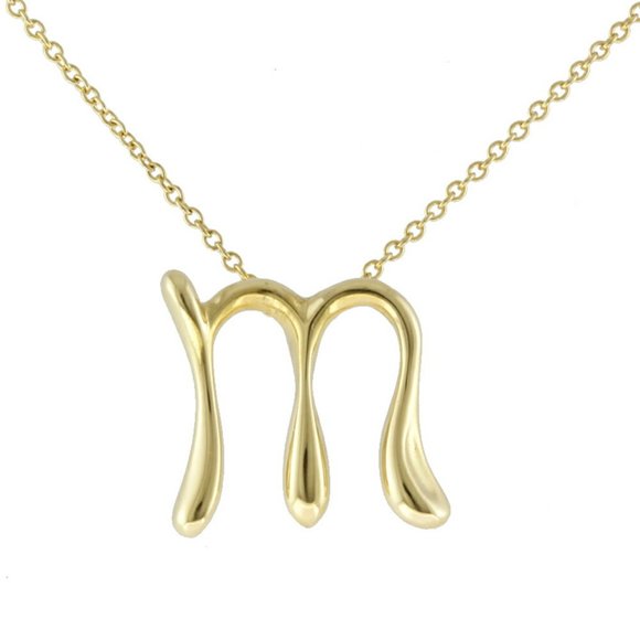 Tiffany & Co. | Jewelry | Tiffany Letter M Necklace 8k Womens Co | Poshmark
